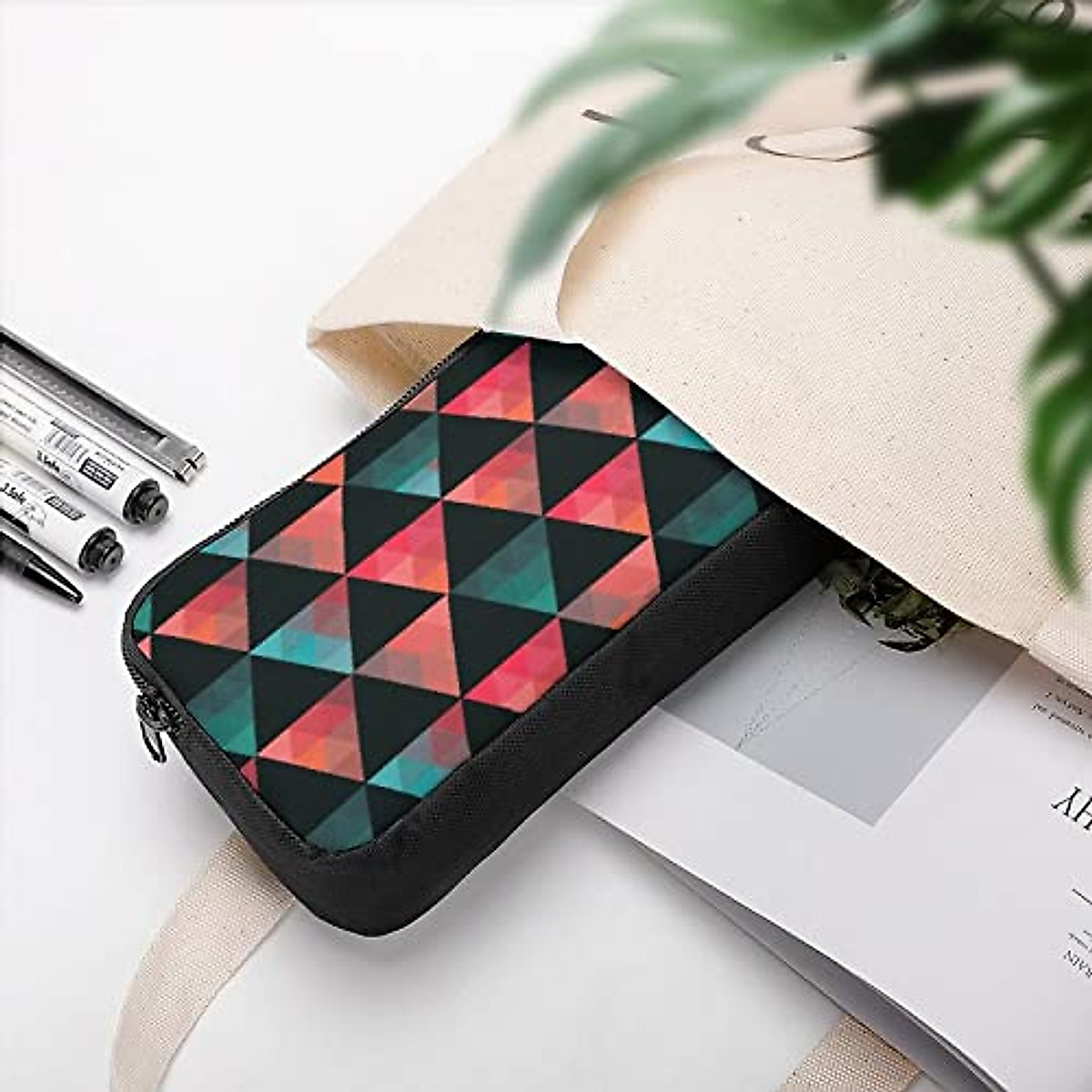 Retro Triangle Pencil Case Pencil Pouch Coin Pouch Cosmetic Bag Office Stationery Organizer