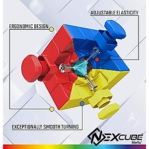 Goliath NexCube 3x3 Classic - Stickerless Speed Cube - Super Smooth Technology Unlocks Super Speed to Break Records! - Multicolor