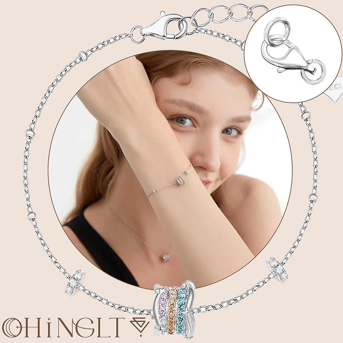 925 Sterling Silver Lobster Claw Clasp with Closed Jump Rings,Necklace Clasps and Closures Suitable for Jewelry Making Necklaces Bracelet Made in Italy