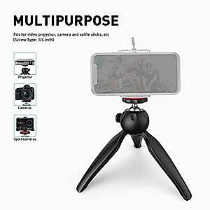 Mini Projector Tripod - YOTON Tripod for Mini Portable Projector, Projector Stand with 360° Metal Rotatable Ball Head for Camera, Mini Projector, Webcam