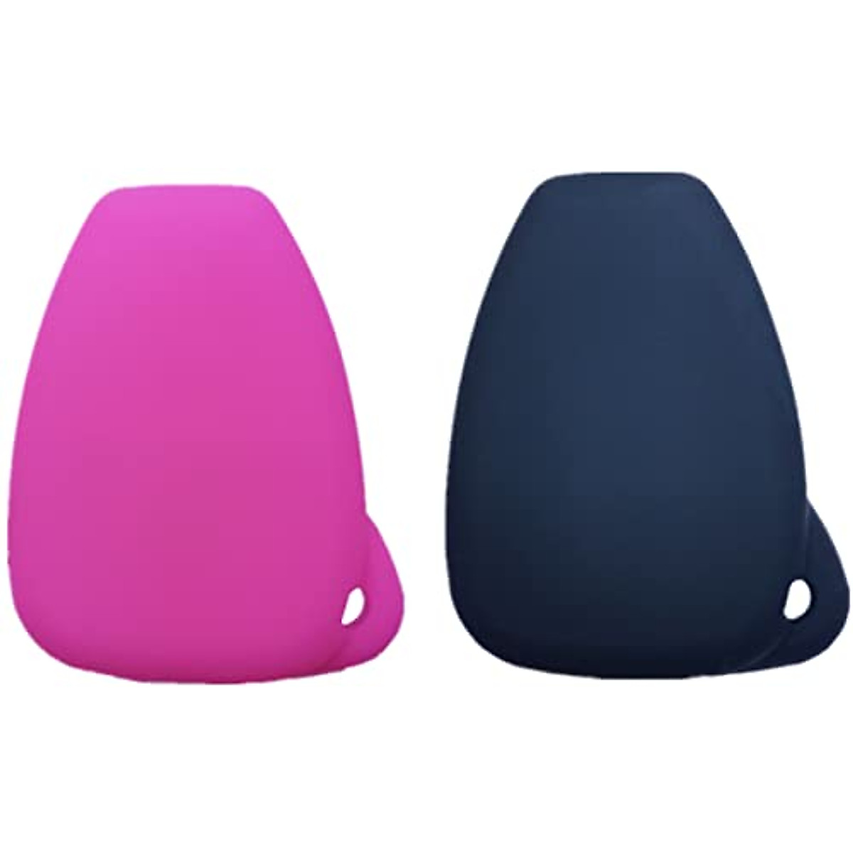 RUNZUIE 2Pcs Silicone Compatible with 2007 2006 2005 2004 Chrysler Town & Country Dodge Caravan Grand Caravan Key Fob Cover 6 Buttons M3N5WY72XX (Black and Hot Pink)