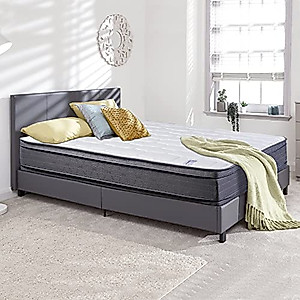 Continental Sleep 13-Inch Firm Euro Top Double Sided Foam Encased Innerspring Mattress, Twin, Black