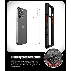GOOSPERY Z Bumper Crossbody Compatible with iPhone 14 Pro Max Case [Strap Included] Shock Absorbing Dual Layer Structure TPU Edge Crystal Clear PC Cover with Shoulder Strap Outdoor Design, Black