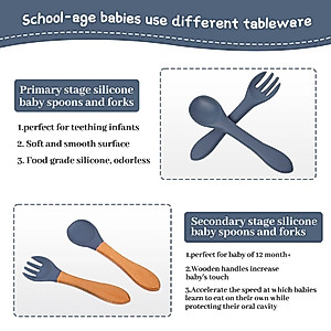 Silicone Baby Feeding Set,11Pack Toddlers Weaning Feeding Sippy Cup with Straw and Lid,Baby Bibs,Squirrel Plate Bowl With Suction,Baby Feeding Supplies Set (Squirrel-Deep Blue)