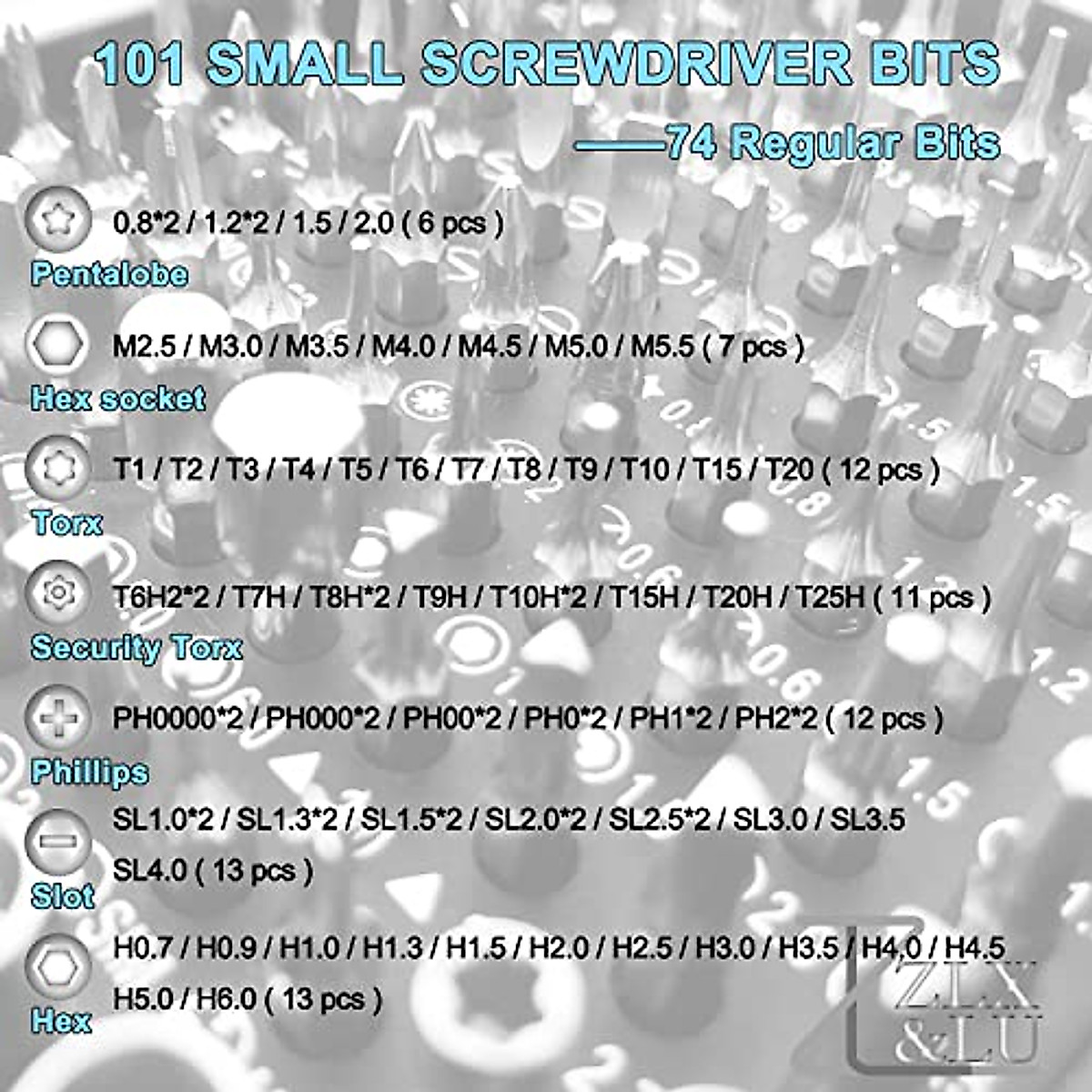 ZLX&LU Precision Screwdriver Set, Small Computer and Laptop Repair Tool Kit, Consisting of 101 Mini Screwdriver Bits, Suitable for Cleaning and Repairing, iPhone, ps4, Electronics and PC Accessories