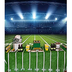 Qian Football Stadium Backdrop for Photography 7x5ft Auditorium Light Football Field Photo Background Children Birthday Party Decoration Kids Baby Shower Banner