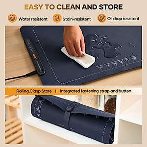 Saker Food Warming Mat, Electric Warming Tary, Silicone Warming Mat for Food with 3 Temperature Settings & Child Lock, Full-Surface Heating, Portable Foldable Warming Tray for Party, Buffet, Daily Use