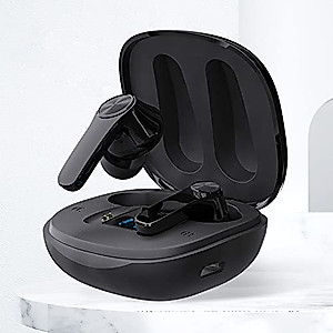 Wireless Earbuds Bluetooth 5.0 Anti-Slip - Upgrade Noise Cancelling Casual Sports Waterproof Deep Bass Auto Pairing Touch Control in-Ear Stereo Earphones for iOS & Android for Women Men (Black)