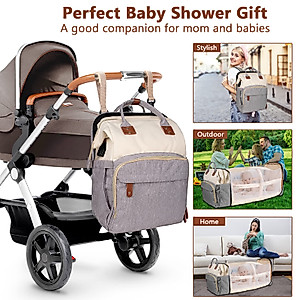 Diaper Bag Backpack Multifunctional Diaper Backpack with Extension Pad for Baby Boy and Girl Travel Baby Bag for Moms Dads