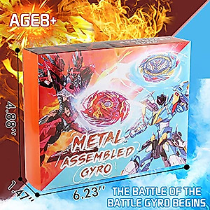 MEDMHSMA Bey Battling Top Battle Stadium Battle Set, 4 Battling Tops, 2 Latest Launchers, and 1 Flame Themed Arena, Great Gift for Kids Boys Age 6 and up,Blue
