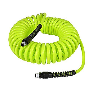 Flexzilla Polyurethane Recoil Air Hose, 1/4 in. x 25 ft., ZillaGreen - LP1425AFZ