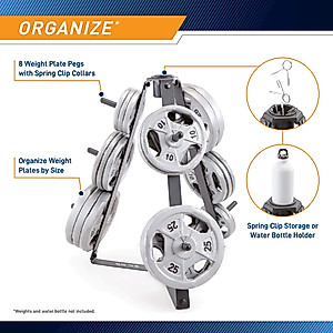 Marcy Plate Tree for Standard Size Weight Plates/Storage Rack for Exercise Weights PT-36 dark grey, 34.00 x 9.00 x 4.00"