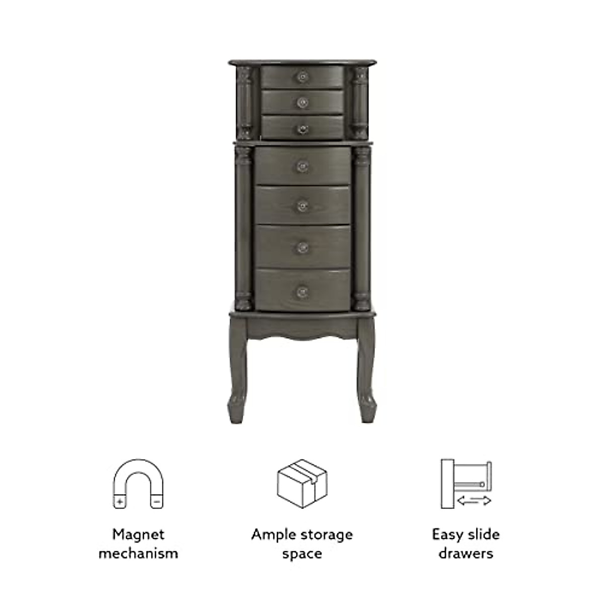 Powell Company Grey Wash Jewelry Powell Viola Armoire
