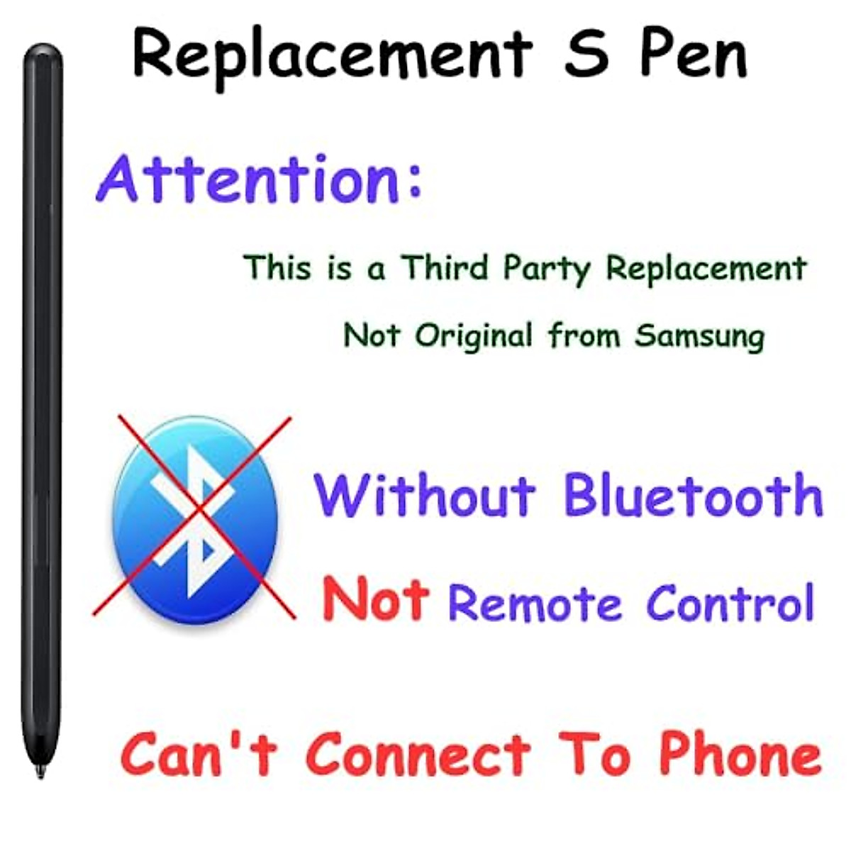 Galaxy Z Fold 4 S Pen Fold Edition,S Pen Z Fold 4,Slim 1.5mm Pen Tip,4,096 Pressure Levels,Z Fold 3 Stylus Pen for Samsung Galaxy Z Fold 4 5G+Tips/Nibs + Eject Pin (Black) EF- FF92PCBEGUS