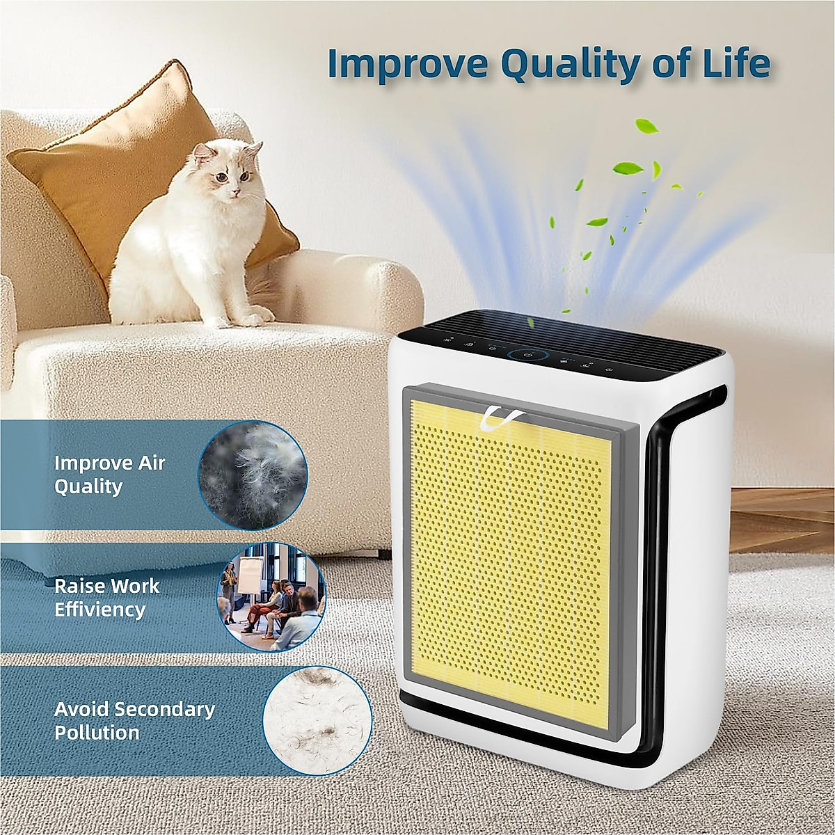 Vital 200S Absorber Air Purifier Replacement Filter Compatible with LEVOIT Vital 200S Air Purifiers, 3-in-1 H13 Grade True HEPA Filter Replacement