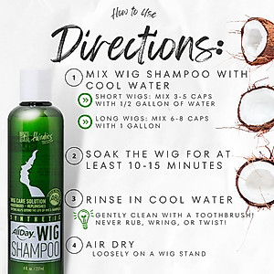 AllDay Locks Synthetic Wig Shampoo | Revitalizes and Refreshes | Cleanses & Extends Lifespan of Wigs & Hairpieces | Soft & Fresh Feeling, Grape Scent | 8 oz