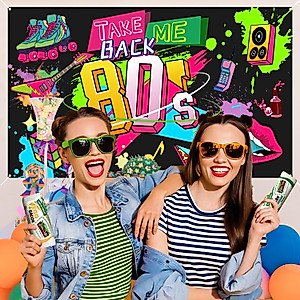 5x3ft 80s 90s Party Decorations, 80s Theme Party Backdrop for Photography Graffiti Wall Decor, Back to The 80s Retro Hanging Background for Birthday Party (80s)