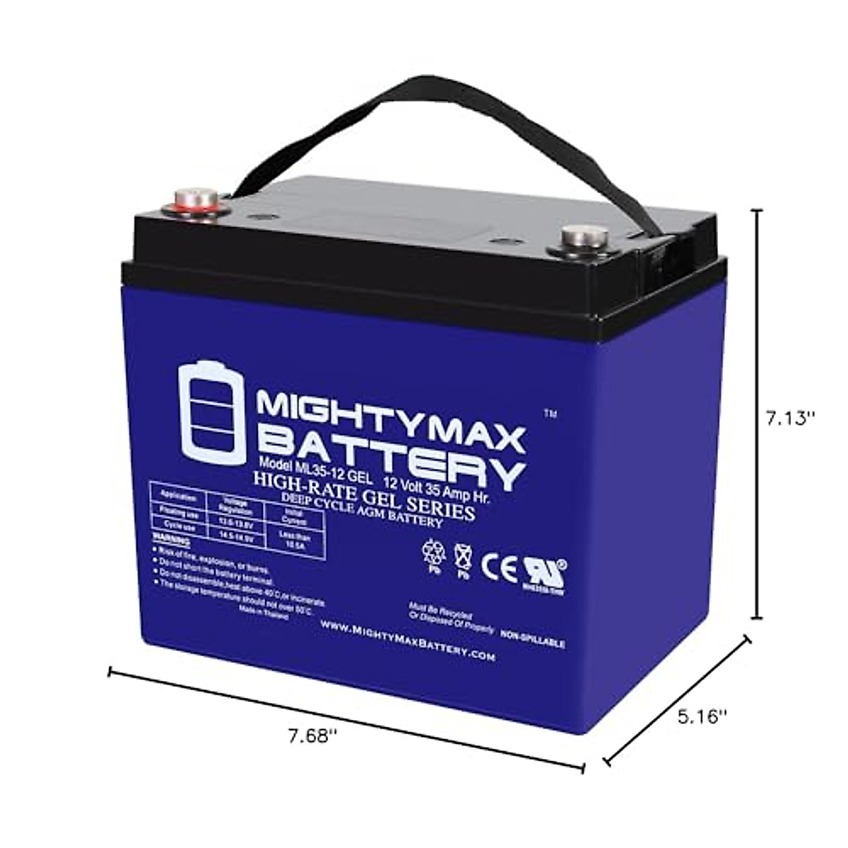 Mighty Max Battery 12V 35AH Gel Battery Replacement for Bat-Caddy X3R Golf Caddy