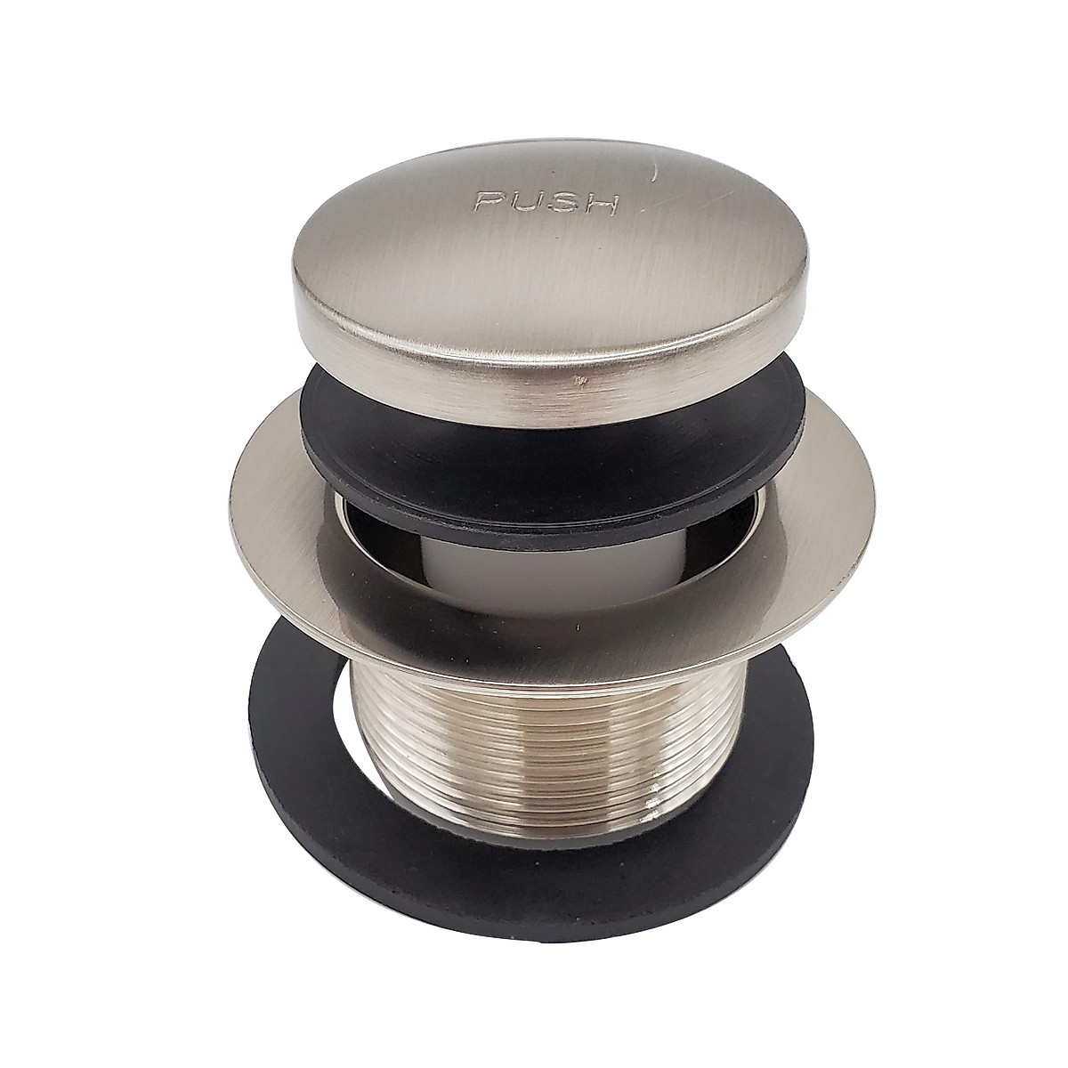 Westbrass Tip-Toe Sch. 40 PVC Bath Waste with One-Hole Elbow, Stainless Steel, D49321-20