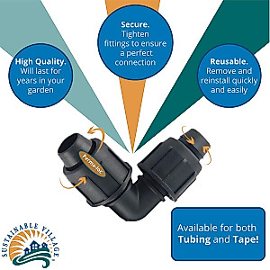 Perma-Loc Tubing Elbow - Size 3/4" - 2 Pack | Reusable Connector | Drip irrigation Parts | Fittings | Compatible with Drip Depot Polyethylene Tubing