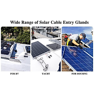 Slocable Weatherproof ABS Double Cable Entry Gland with 10Ft 10AWG Soft Copper Cable,UV Resistance Dual Cable Entry Housing for Solar Project on Rv, Boat,Camper,Van (with 10ft 10awg Cable)