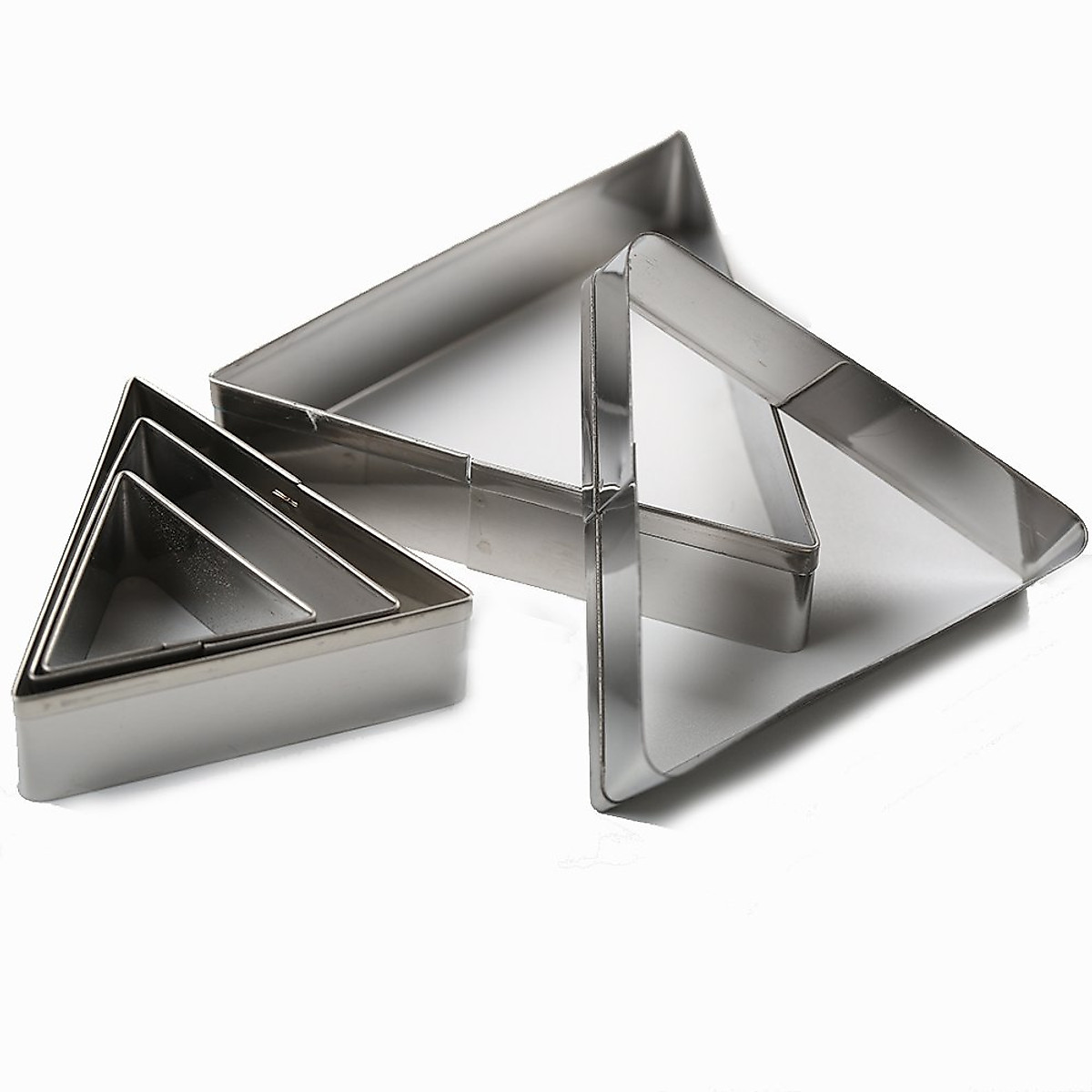 SK Triangle Shape Cookie Cutter Set, Stainless Steel, 5-Piece, Small(2.7in)