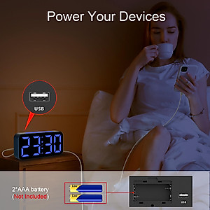 Topski Loud Alarm Clocks for Bedrooms Heavy Sleepers, Digital Clock with Night Light, Large Display, Dual Alarm, Snooze, Dimmable Bedside Alarm Clock for Kids Teens Boys Girls