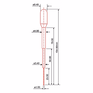 Globe Scientific 134020-400 LDPE Fine Tip Transfer Pipet, Non-Sterile, 104mm Length, 1.5mL Capacity (Box of 400)