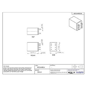 Omron MY2N DC24 (S) General Purpose Relay, Standard Coil Polarity, LED Indicator, Standard Type, Plug-In Socket/Solder Terminal, Double Pole Double Throw Contacts, 37.7 mA Rated Load Current, 24 VDC Rated Load Voltage