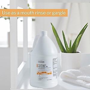 McKesson Hydrogen Peroxide 3%, Topical Solution USP, First Aid Antiseptic, 1 gal, 1 Count, 4 Packs, 4 Total