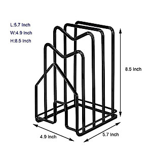 Cutting Board Rack Lid and Chopping Board Block Shelf Organizer Multilayer Stand Holder Kitchen Countertop Pot Pan Store Rack Color Black