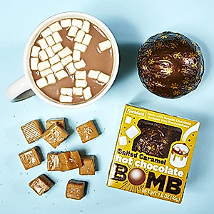 Frankford Salted Caramel Hot Chocolate BOMB, Individually wrapped, Melting Milk Chocolate Ball with mini Marshmallows Inside, Net weight 1.6 oz, Easter Basket Stuffers for Kids Girls Boys Teens Adults