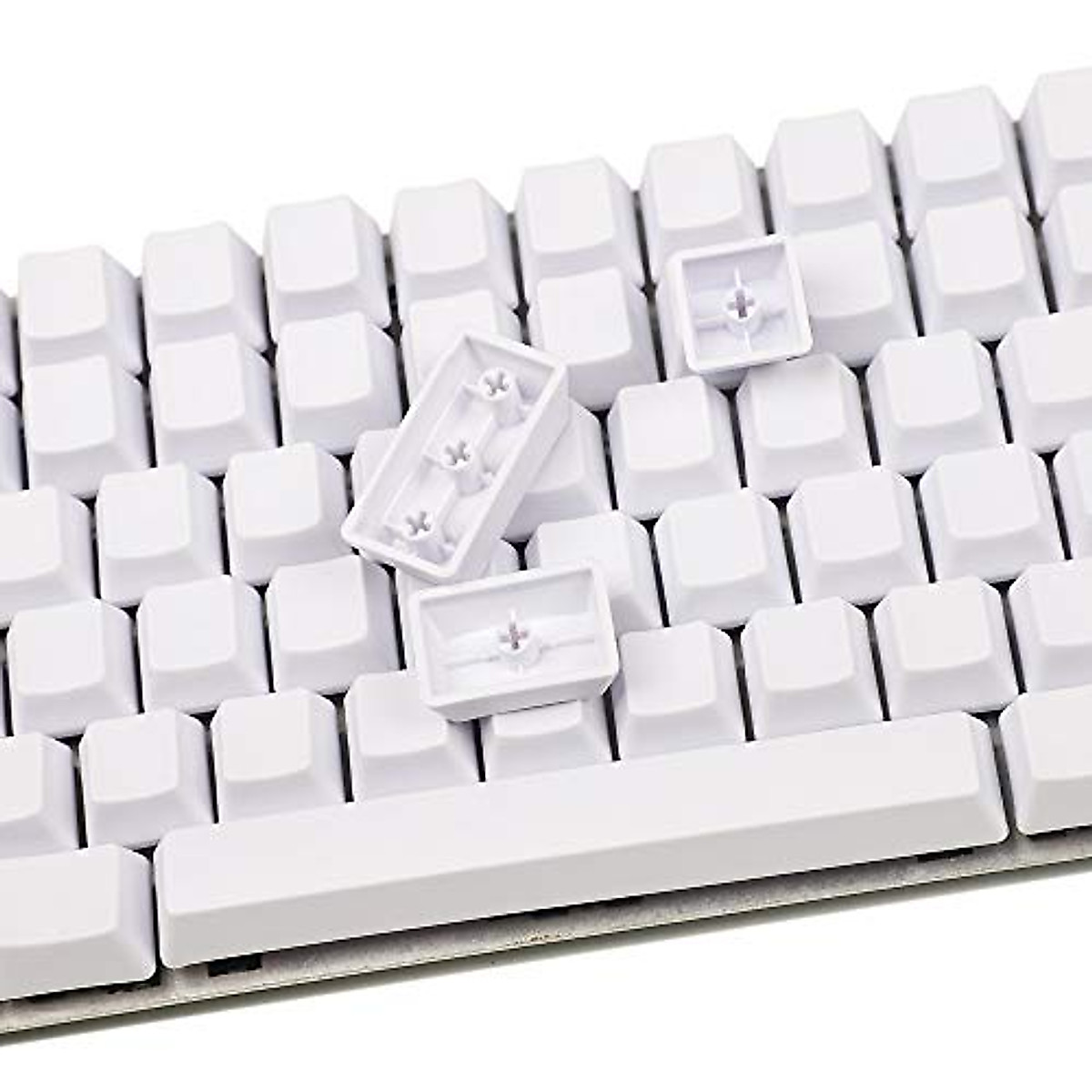 YMDK White Black Dolch Thick PBT 84 68 64 Blank Keyset OEM Profile Keycaps for MX Mechanical Keyboard Keychron K2 K6 Keycool Tada68 YD64 (White)
