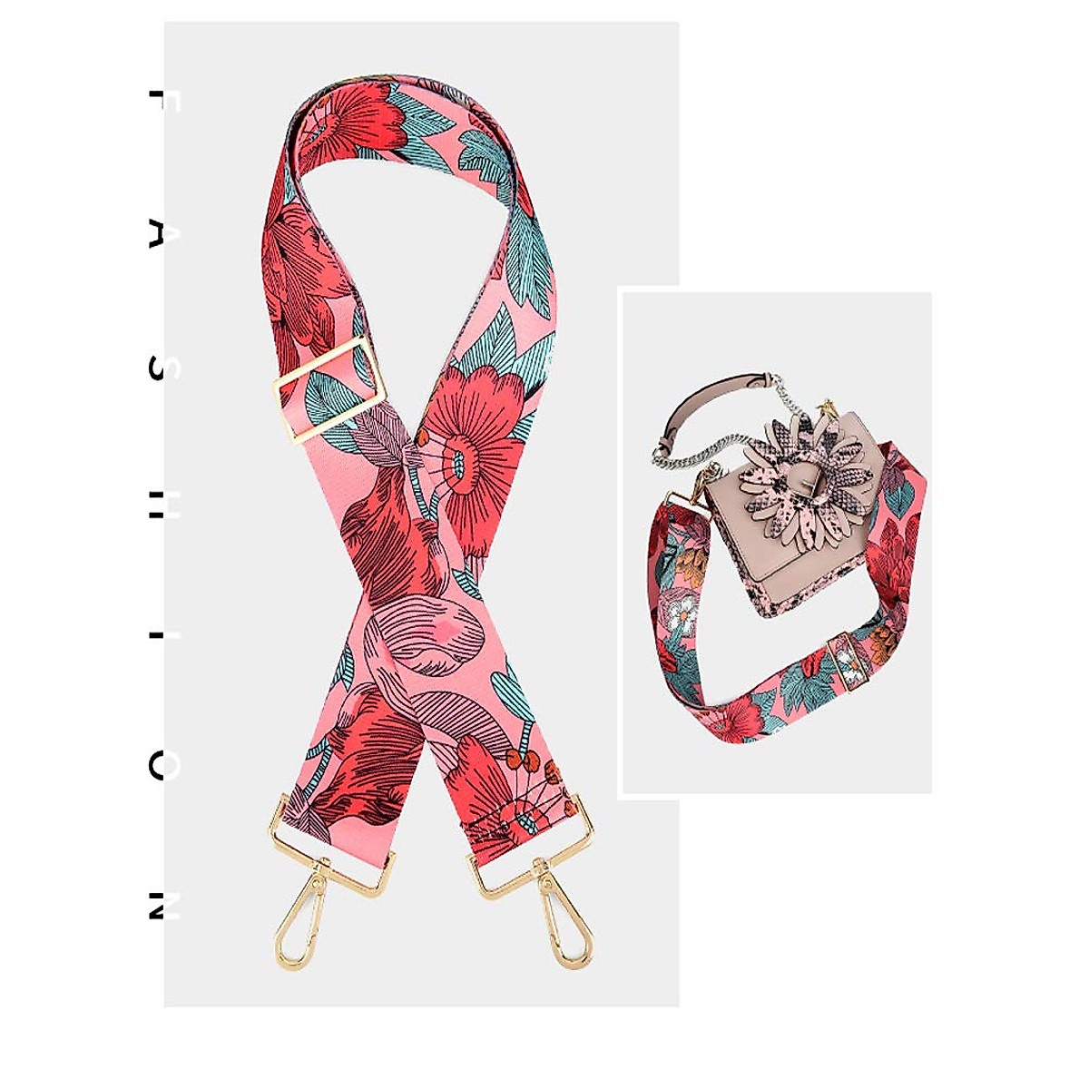 UMILY 3.8cm Wide purse straps replacement crossbody Strap Adjustable Multicolor Handbag Shoulder Bag Strap 80-130cm