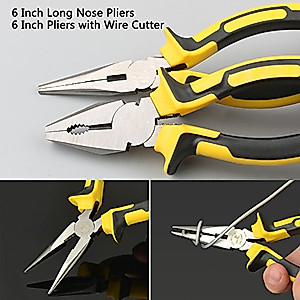 DOWELL Tool Set 49-Piece Home Repair Hand Tool Kit with Plastic Tool Box Storage Case