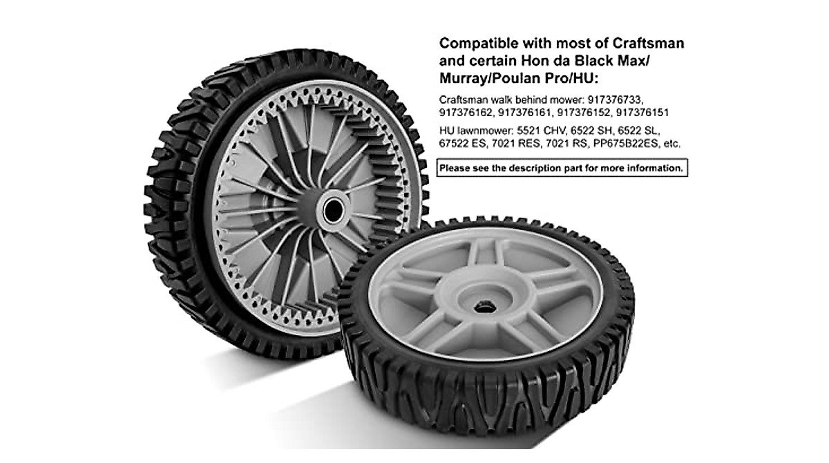 8 Inch Front Drive Wheels for Honda & Craftsman Mowers - 2-Pack