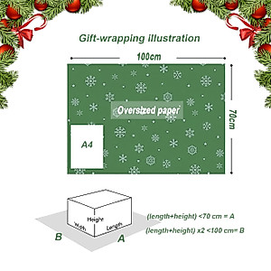 ZY-HUAN Christmas Wrapping Paper 70x50, 5pcs wrapping paper Sheets christmas With Ribbon, Xmas Wrapping Paper for Christmas Box Packaging