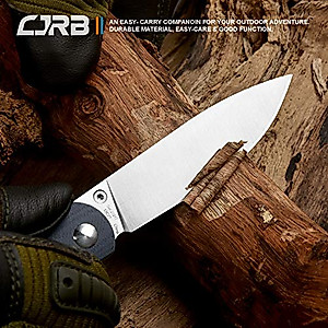 CJRB Folding Pocket Knife Ria(J1917), Small Tactical Knife with 0.1” 12C27 Blade and Micarta Handle for EDC Outdoor, Camping, Survival, Hunting, Fishing,Blue