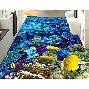 ZaH Thin Area Rug Non-Slip Doormat Carpet Printing Rug for Living Room, Bedroom, Kitchen, Bathroom (2x3-19.7"x31.5", Seaworld)