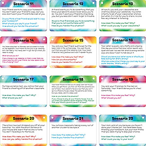 Really Good Stuff Social Skills Discussion Cards - Set of 20 Conversation Cards for Kids - Social Emotional Learning Activities for Understanding Social Rules and Developing Essential Social Skills