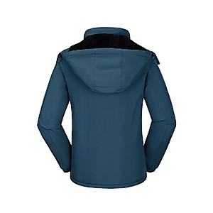 CAMELSPORTS Women's Waterproof Snow Ski Jakcet Fleece Warm Winter Coat Hooded Windproof Insulated Snowboarding Jacket