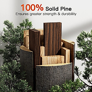 Amada HOMEFURNISHING Floating Shelves, 24 Inch Solid Pine Wall Shelves with Enhanced One-Piece Bracket for Living Room, Bathroom, Bedroom, Kitchen, Office Storage & Organization, Set of 2, Walnut