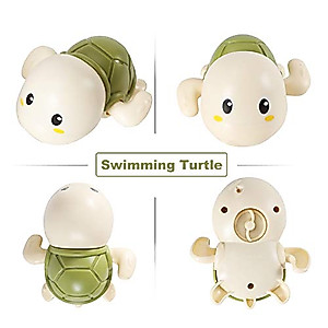 Baby Bath Toys for Toddlers 1-3 Cute Swimming Turtle and Dolphin Bath Toys Wind Up Baby Bathtub Toys for Baby Boys and Girls for Ages 6 Months & up 4 Pack