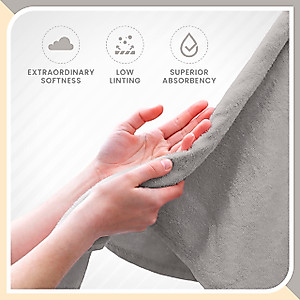 Martex 6-Piece Luxury 100% Cotton Towel Set | Quick Dry | Super Absorbent | Super Soft 100% Ringspun Cotton Towels | 2 Bath Towels | 2 Hand Towels | 2 Wash Cloths | Silver