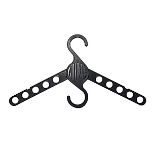 Wing Smart Hanger | Flat Foldable Heavy Duty Plastic Clothes Hanger | Space Saving Organizer for Closet | Dual Hooks Notched Shoulders | Multiple Hanging Items | 5 Pack Made in Korea