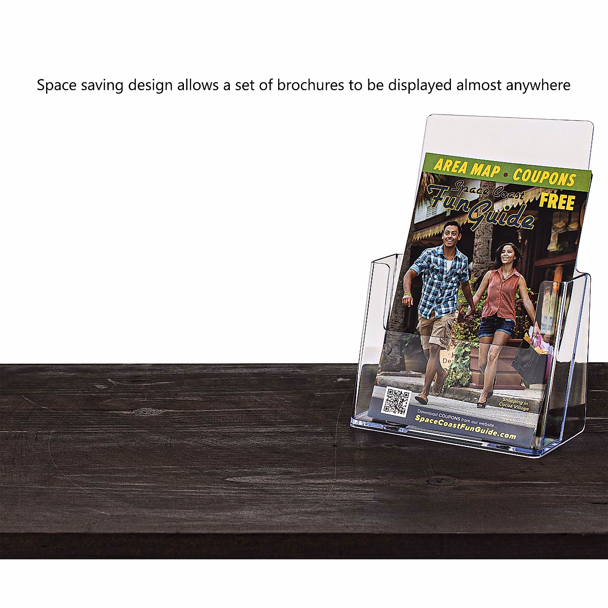 Marketing Holders 12 Pack Brochure Holder for 6" Bifolds Clear Acrylic Countertop Literature Organizer Space Saving Slant Back Booklet Dispenser for Trade Shows Expos and Conventions