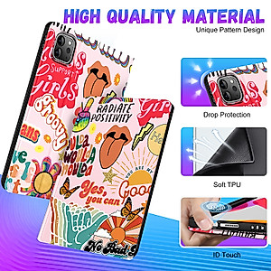 Uppuppy for iPad Air 11 inch Case, Air 5th/4th Generation 10.9, Pro 11'' Case Cute Kids Women Girls Girly Folio Quote with Apple Pencil Holder Cover for iPad Air 11 2024 (M2), 10.9 2022 2020, Pro 11