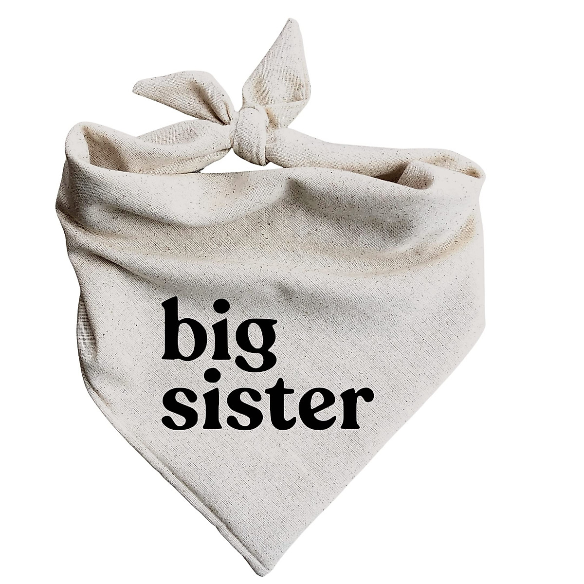 Dog Bandana Pregnancy Announcement Big Sister Baby Reveal Oatmeal Cream Minimal Neutral Color Announcement to Family (Medium)