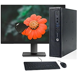 HP 800 G1 Ultra Small USFF PC Desktop Computer, Intel Core i5 3.2GHz Processor, 8GB Ram, 120GB SSD, 500GB Hard Drive,WiFi & Bluetooth, New 19 Inch Monitor, Windows 10 Pro (Renewed)