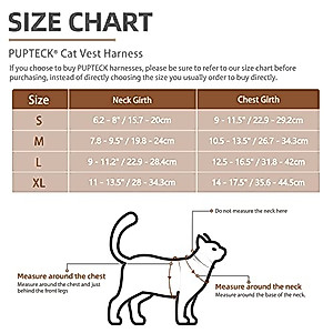 PUPTECK Soft Mesh Cat Vest Harness and Leash Set Puppy Padded Pet Harnesses Escape Proof for Cats Small Dogs Rabbits Bunny, Black XL